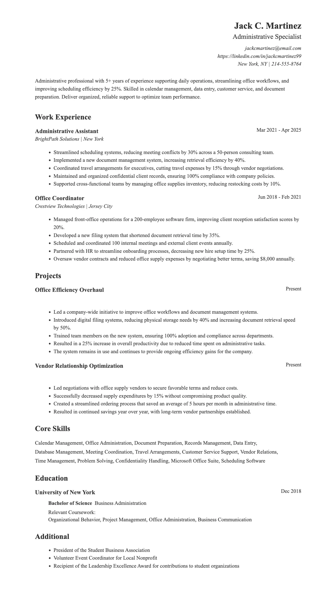 Best Administrative Resume Examples & Tips for 2025