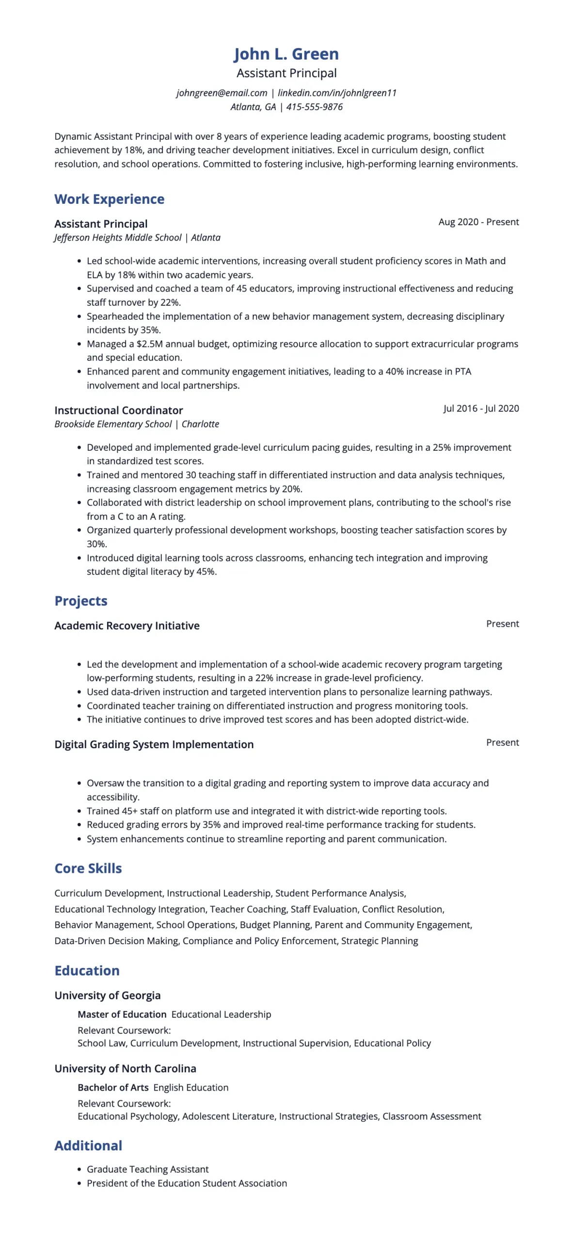 Best Principal Resume Examples & Tips 2025