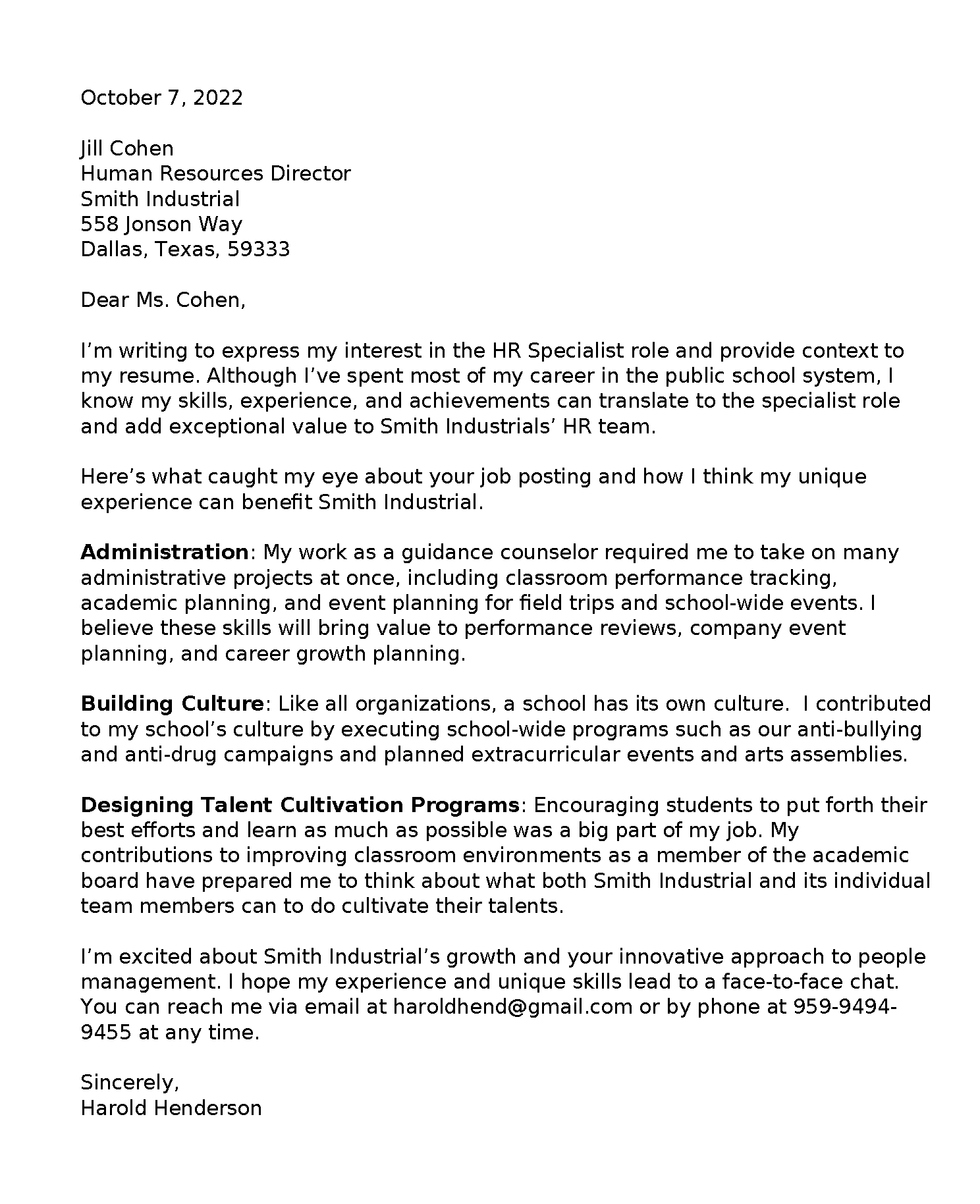 Closing Paragraph Cover Letter Samples