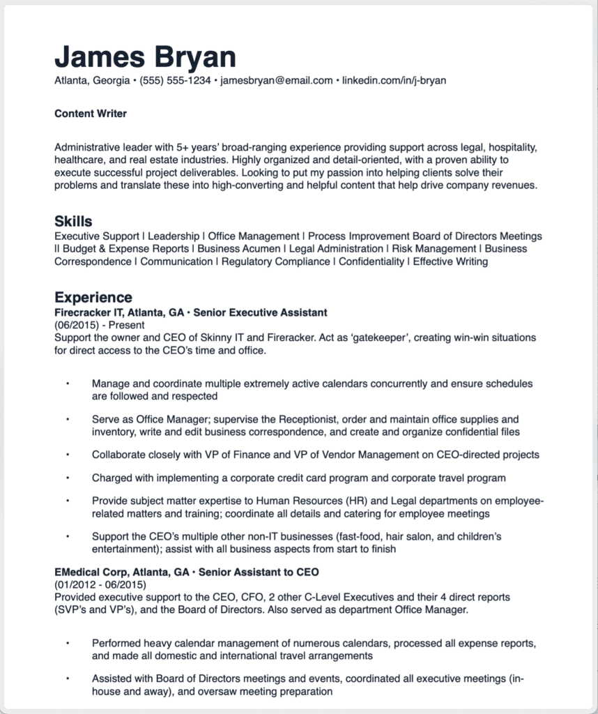 Functional Resume Examples For Career Change