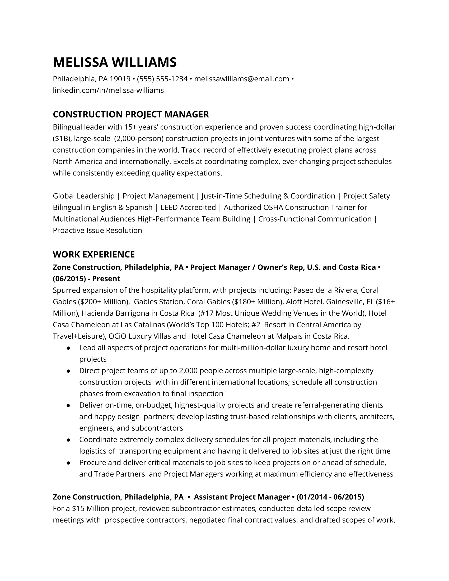 Project Manager Resume Budgeting