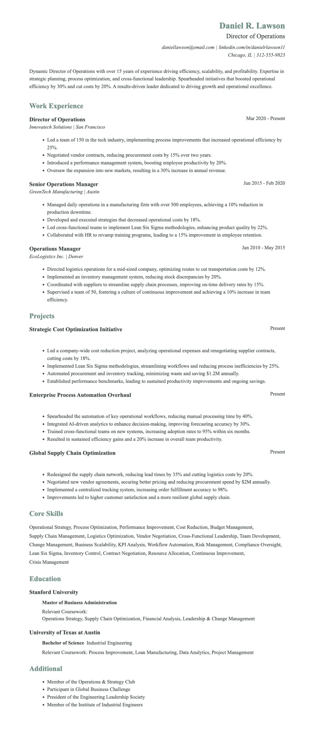 Operations Manager Resume Examples & Expert Tips 2025