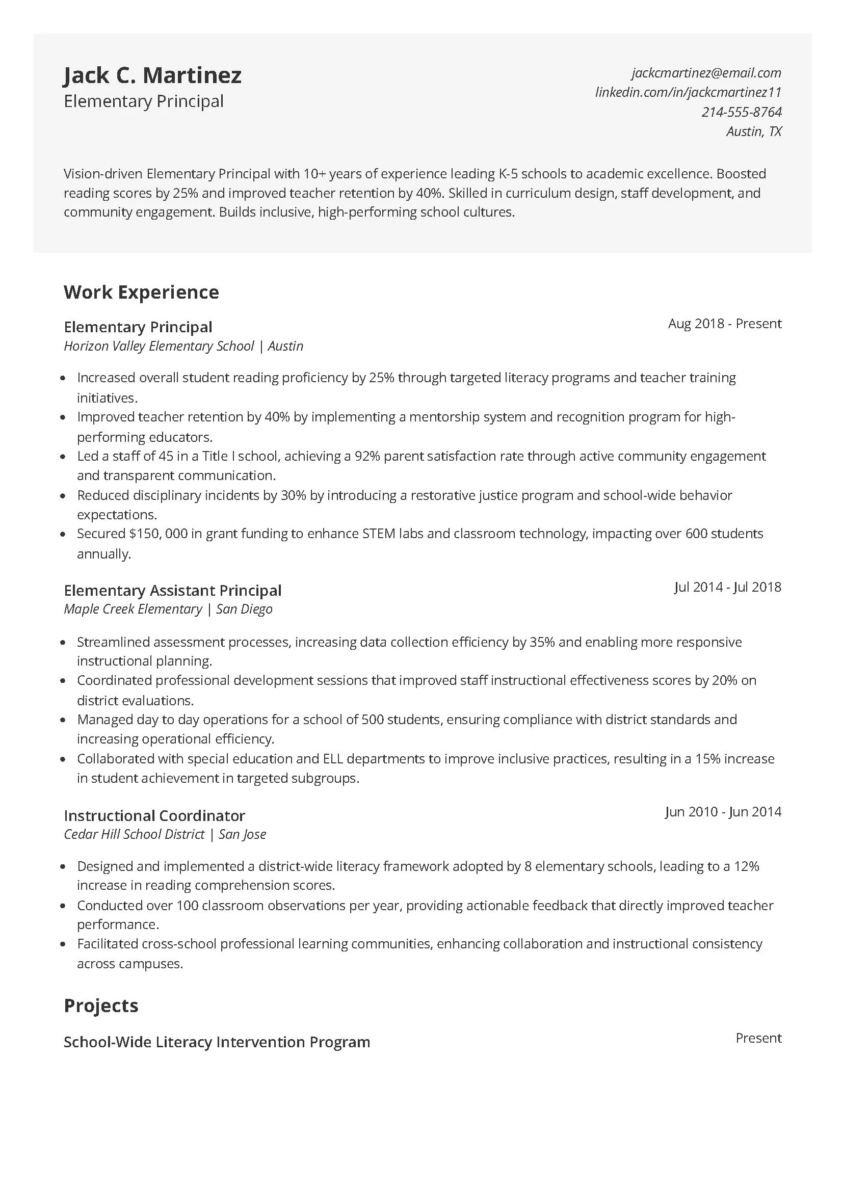 Best Principal Resume Examples & Tips 2025