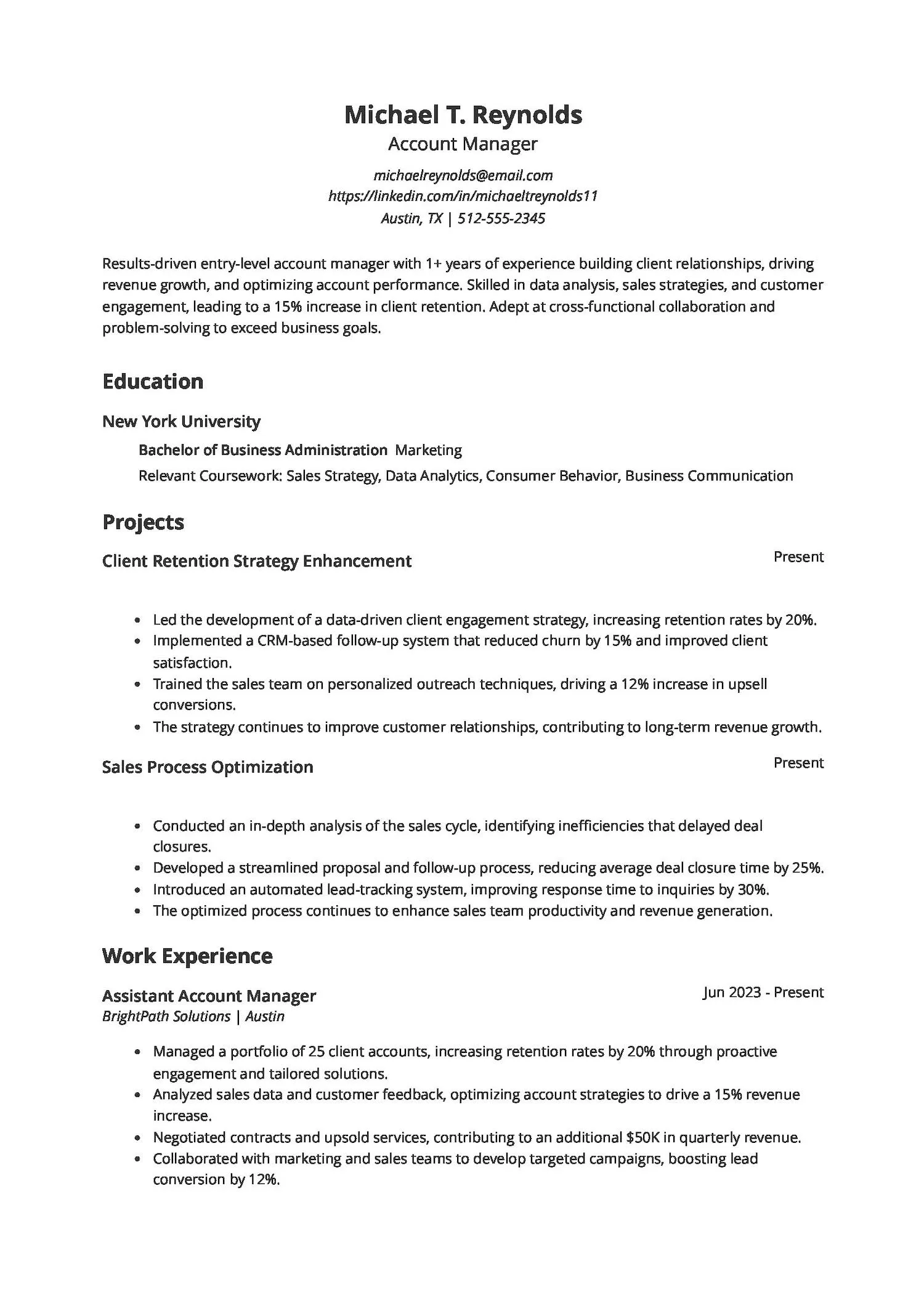 Best Account Manager Resume Examples & Tips for 2025