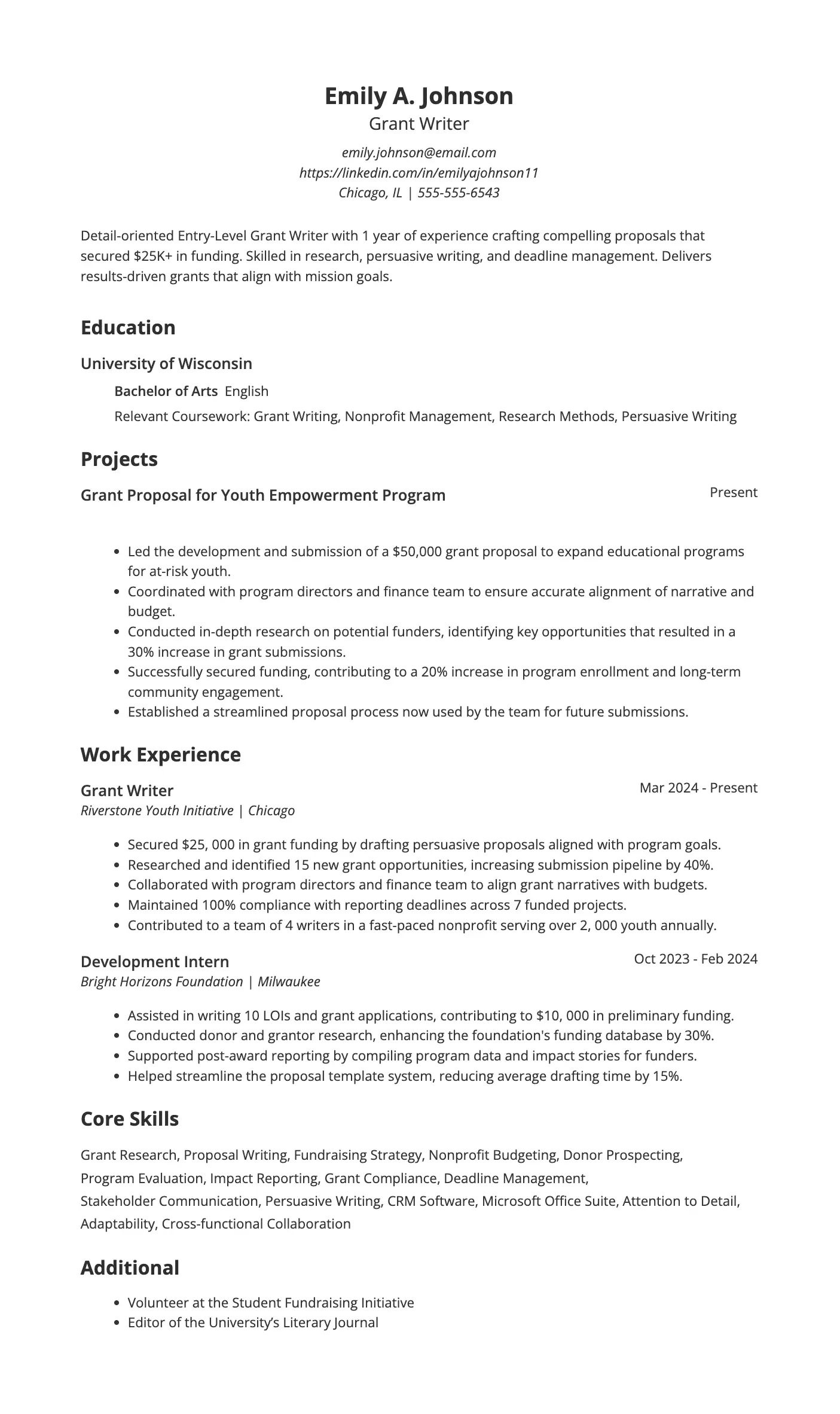 Best Grant Writer Resume Examples & Tips for 2025