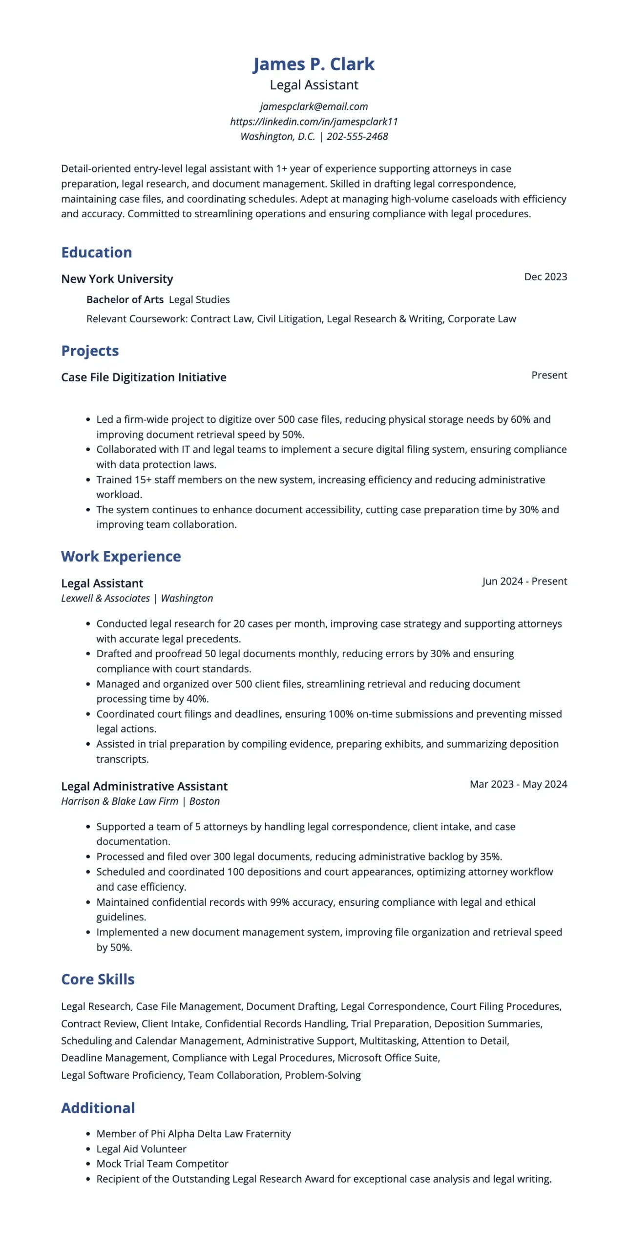 Best Legal Assistant Resume Examples & Tips for 2025