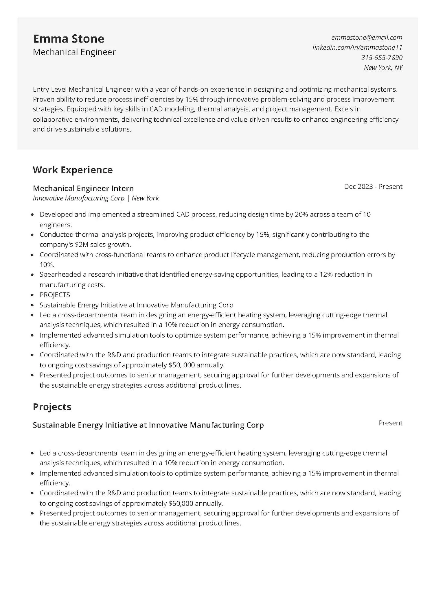 Entry Level Engineer