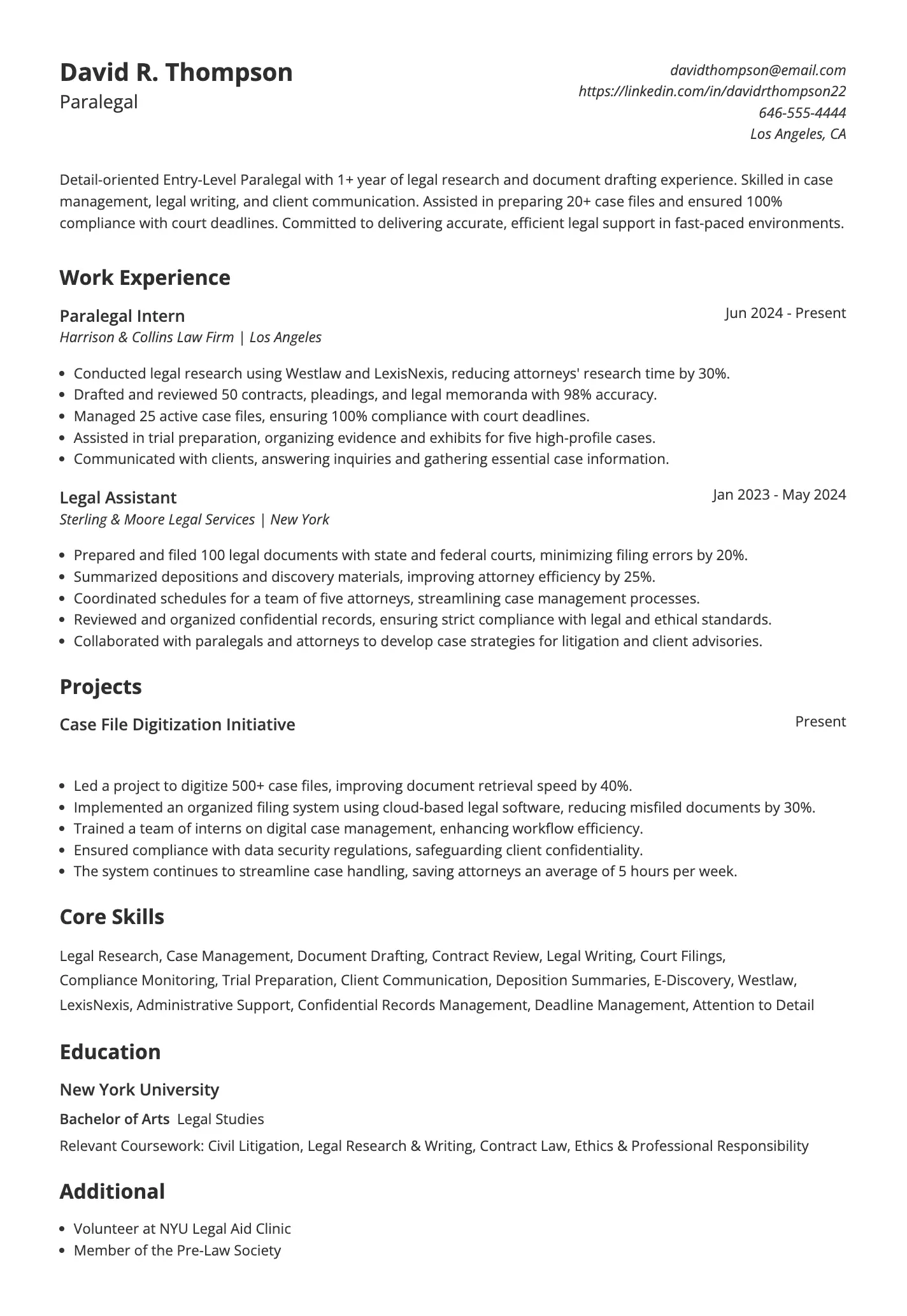 Best Paralegal Resume Examples & Expert Tips 2025