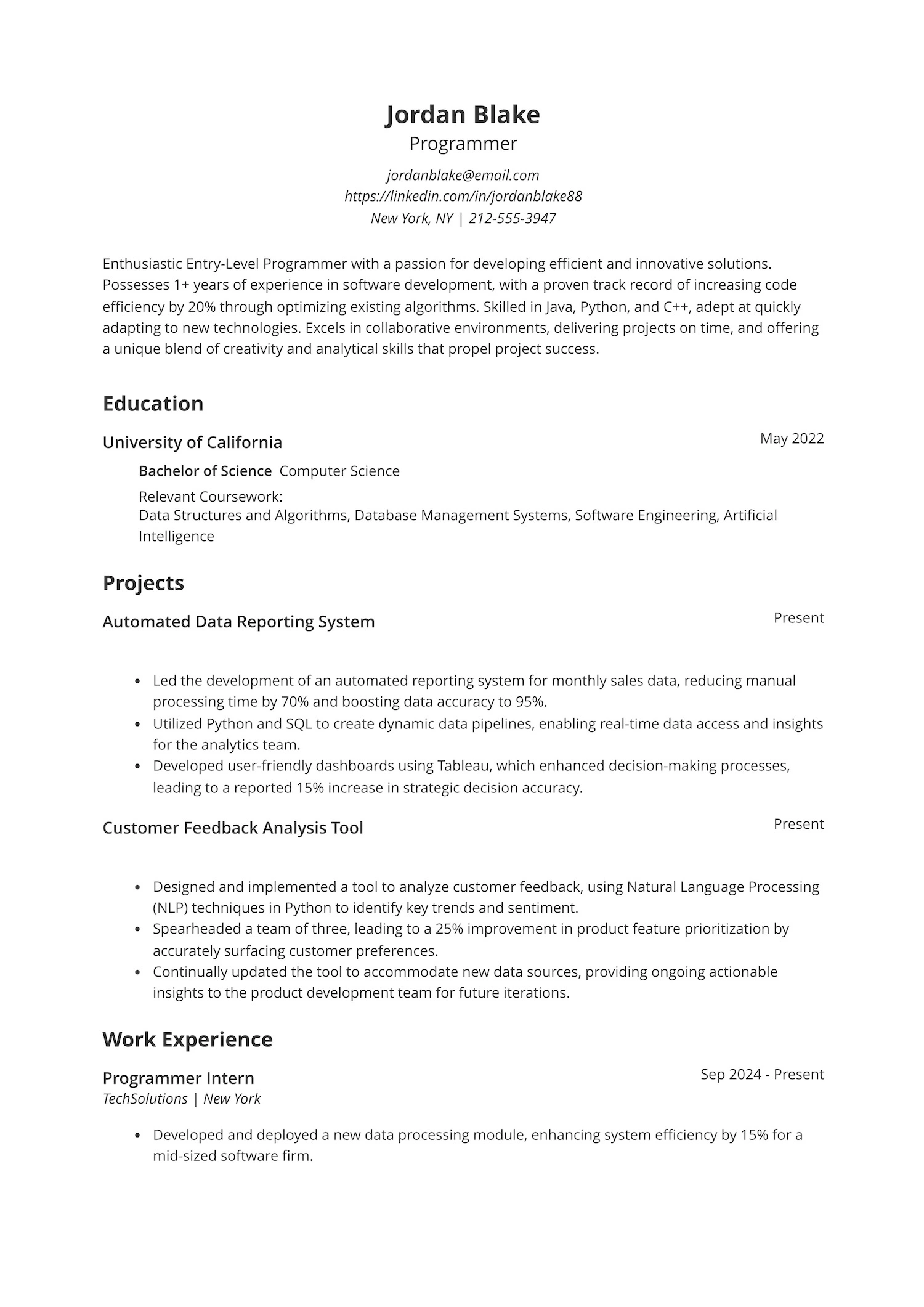 Programmer Resume Examples & Tips for 2025