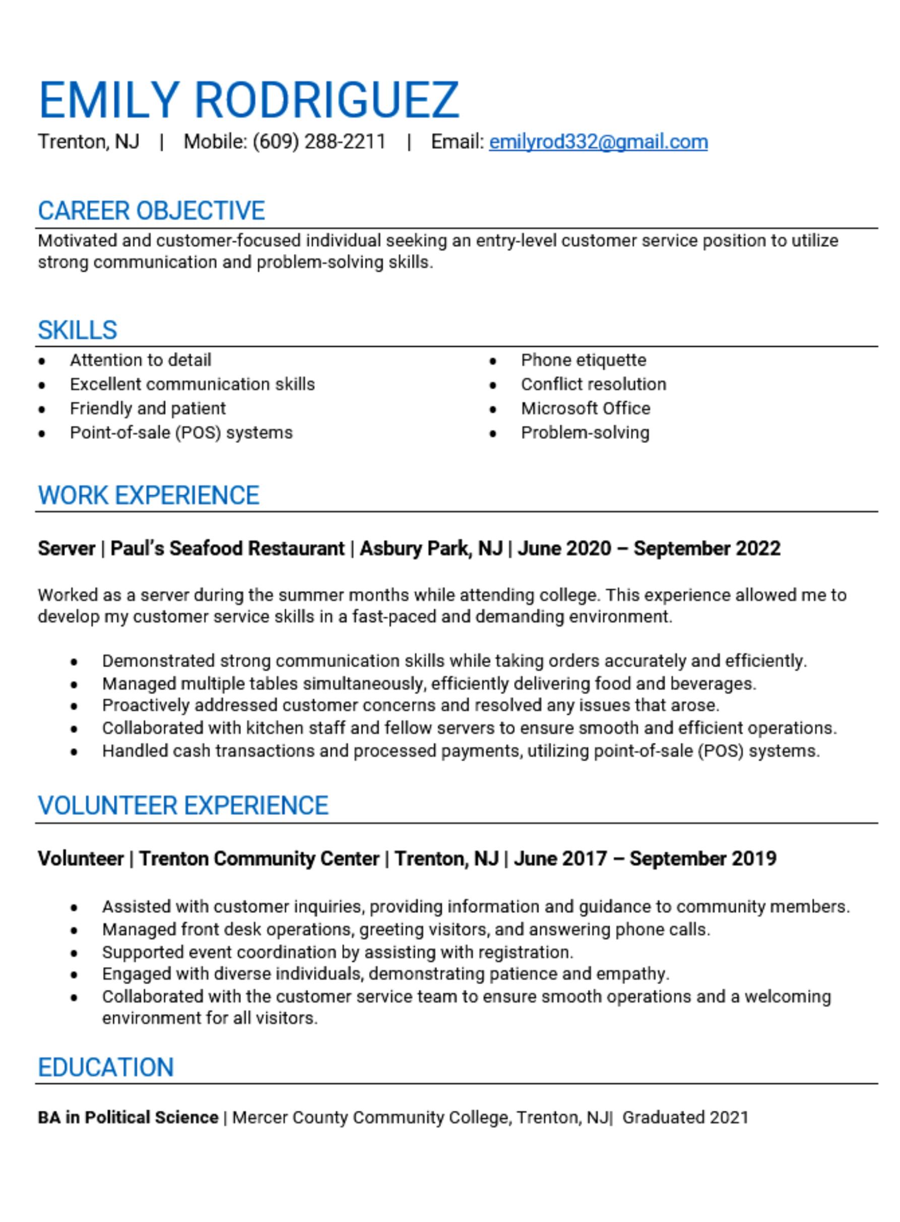 Customer Service Resume Examples For Today s Job Market
