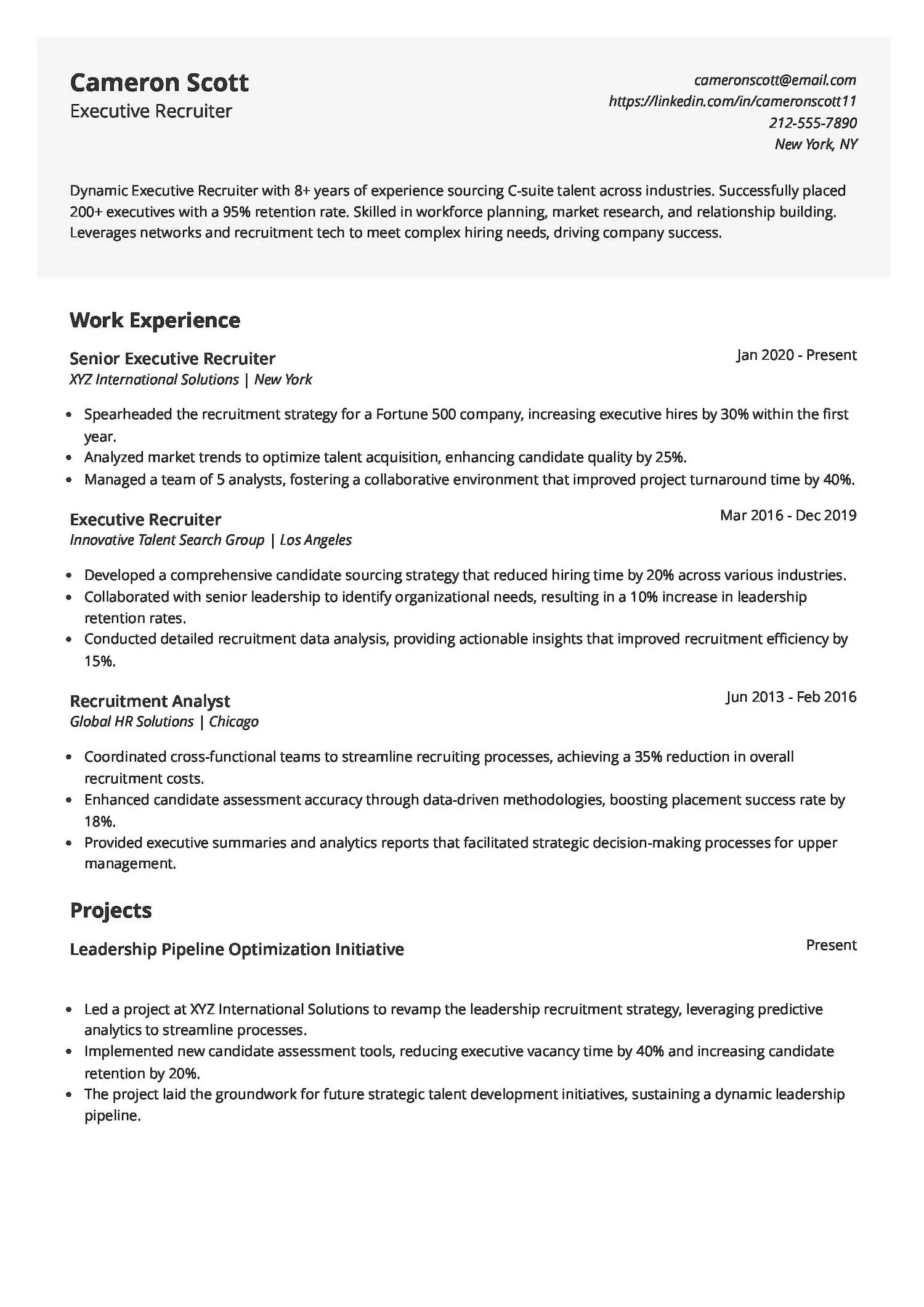 Recruiter Resume Examples & Tips for 2025