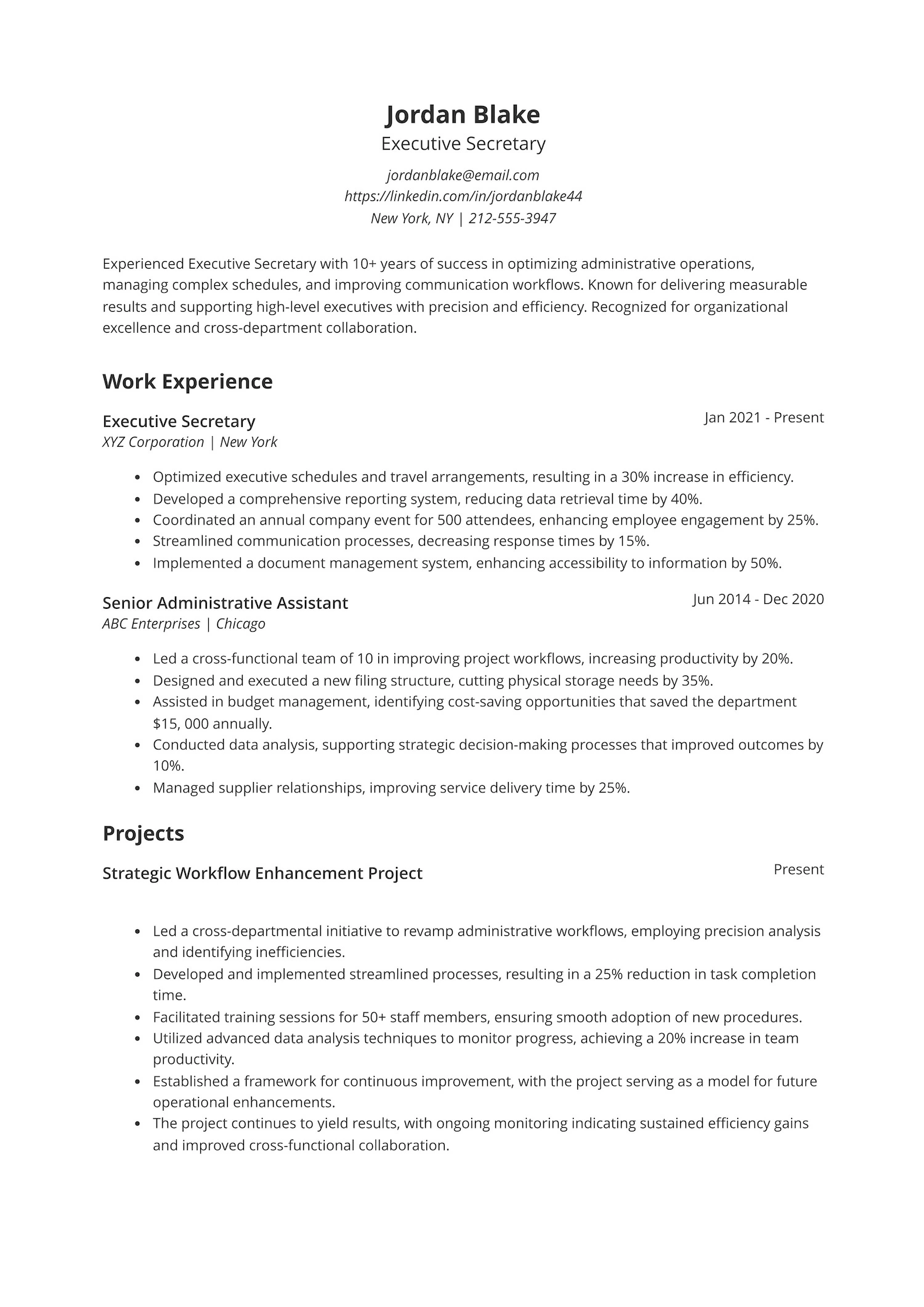 Secretary Resume Examples & Tips for 2025