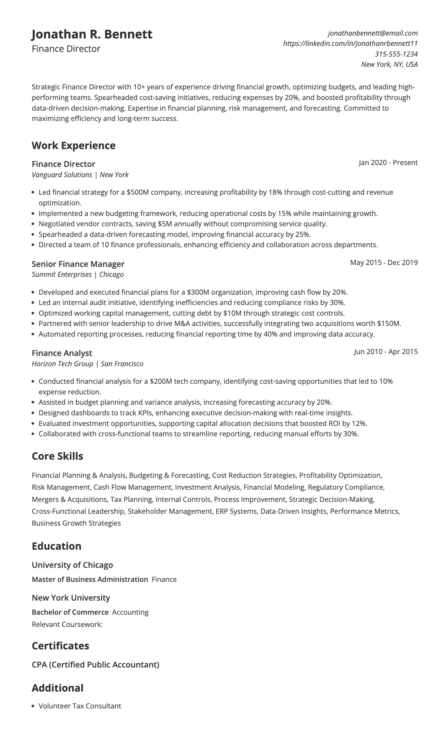 Best Finance Resume Examples & Tips for 2025