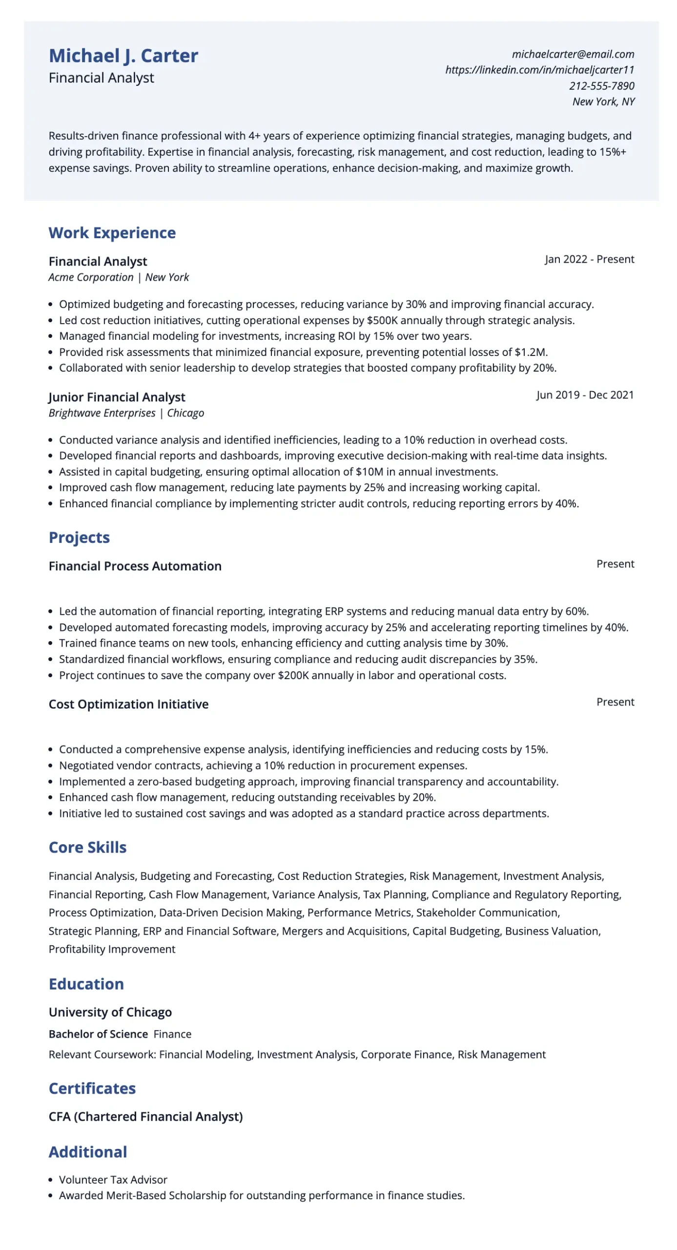 Best Finance Resume Examples & Tips for 2025