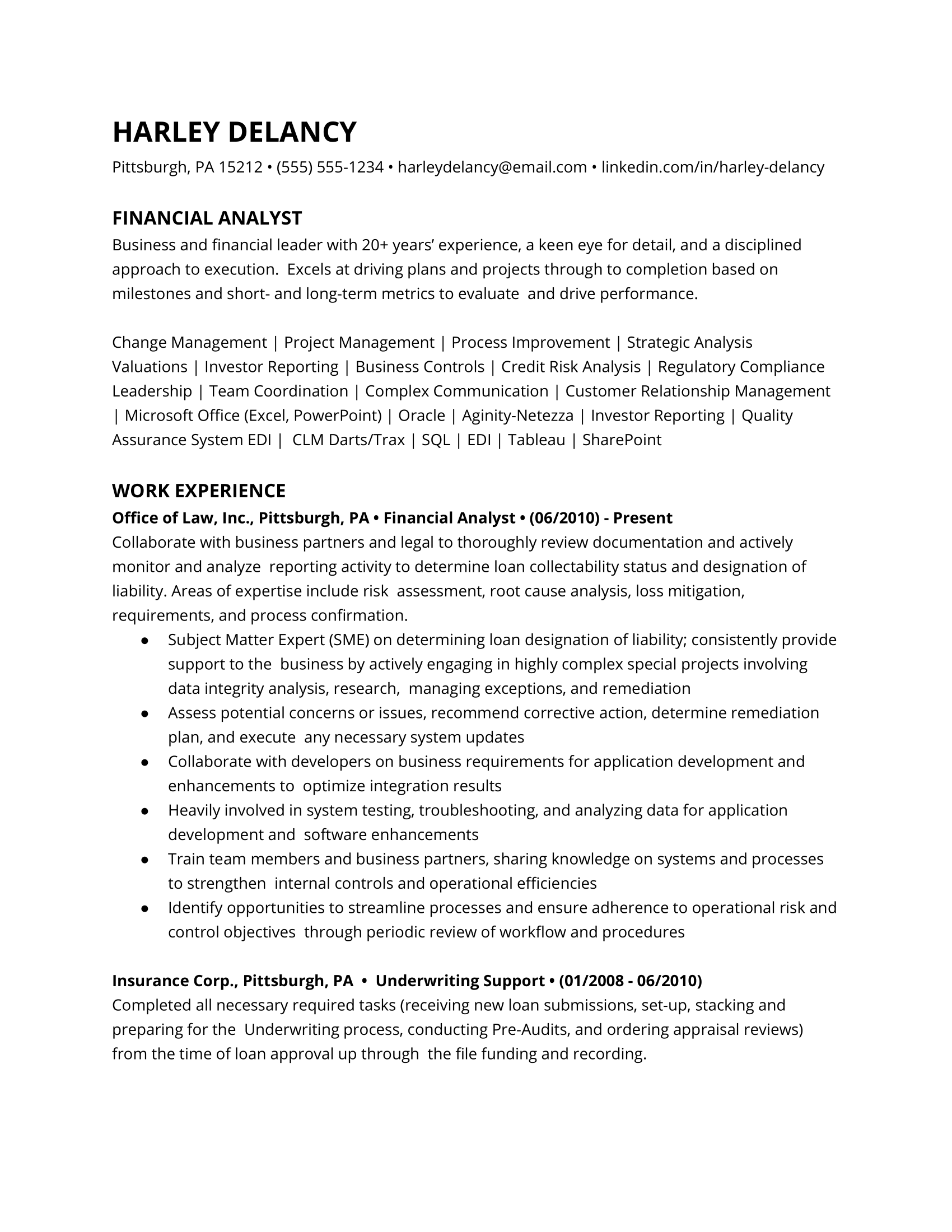 Finance Resume Examples Skills And Keywords Jobscan