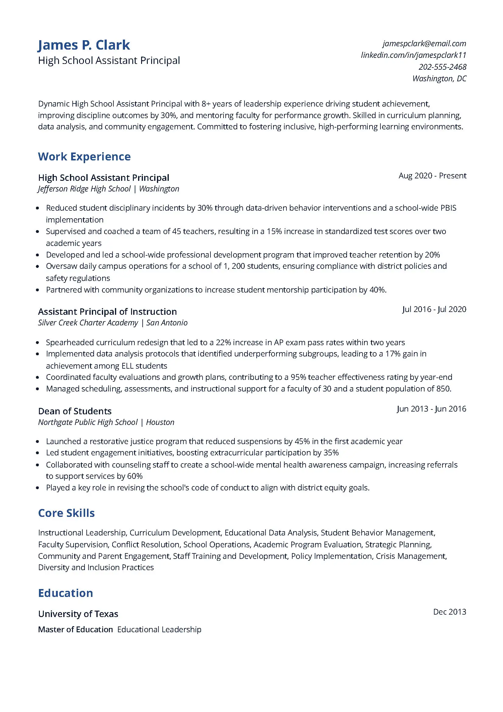 Best Principal Resume Examples & Tips 2025