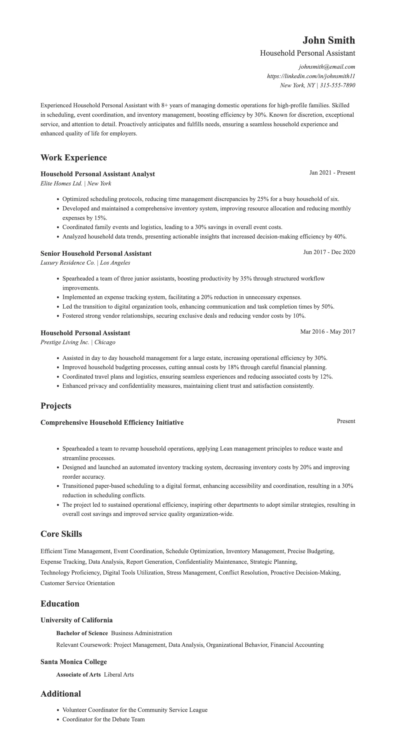 Personal Assistant Resume Examples & Tips for 2025