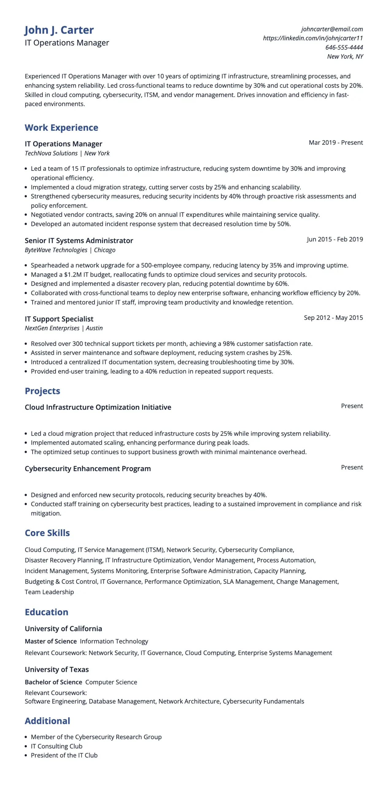 Operations Manager Resume Examples & Expert Tips 2025