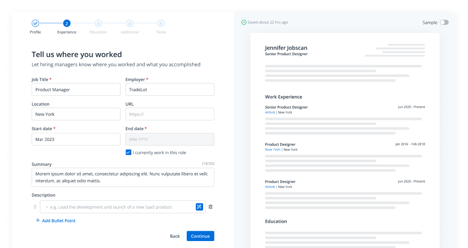Free Resume Builder - Create an ATS Resume