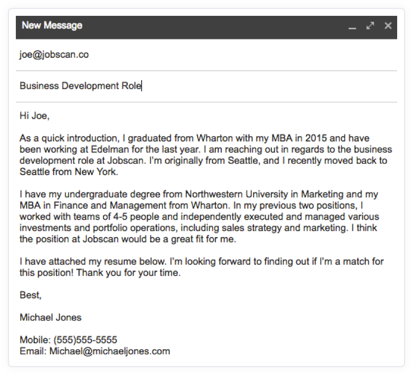 Email For Job Application With Attached Cover Letter Exemplary 