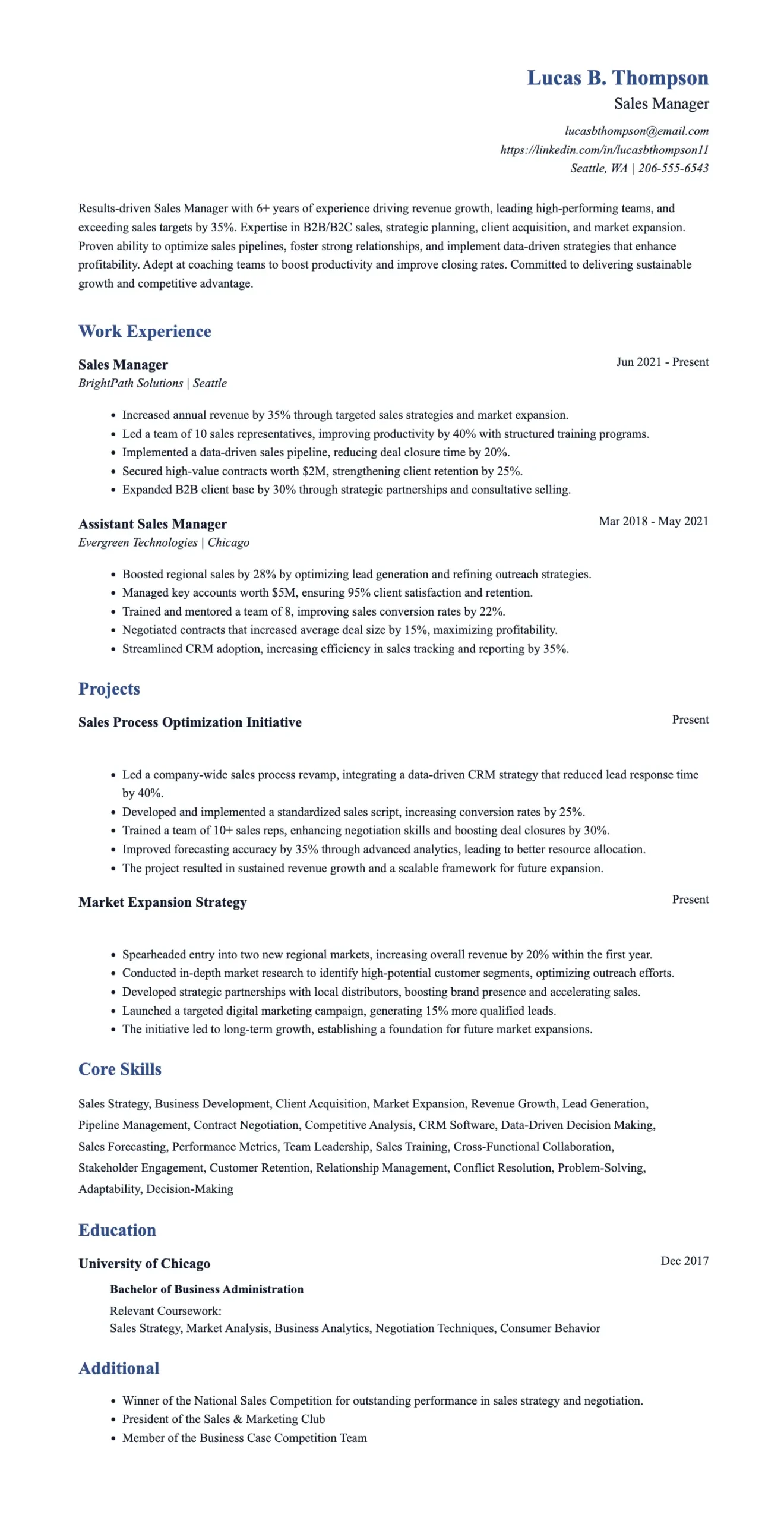 Best Sales Manager Resume Examples & Tips for 2025