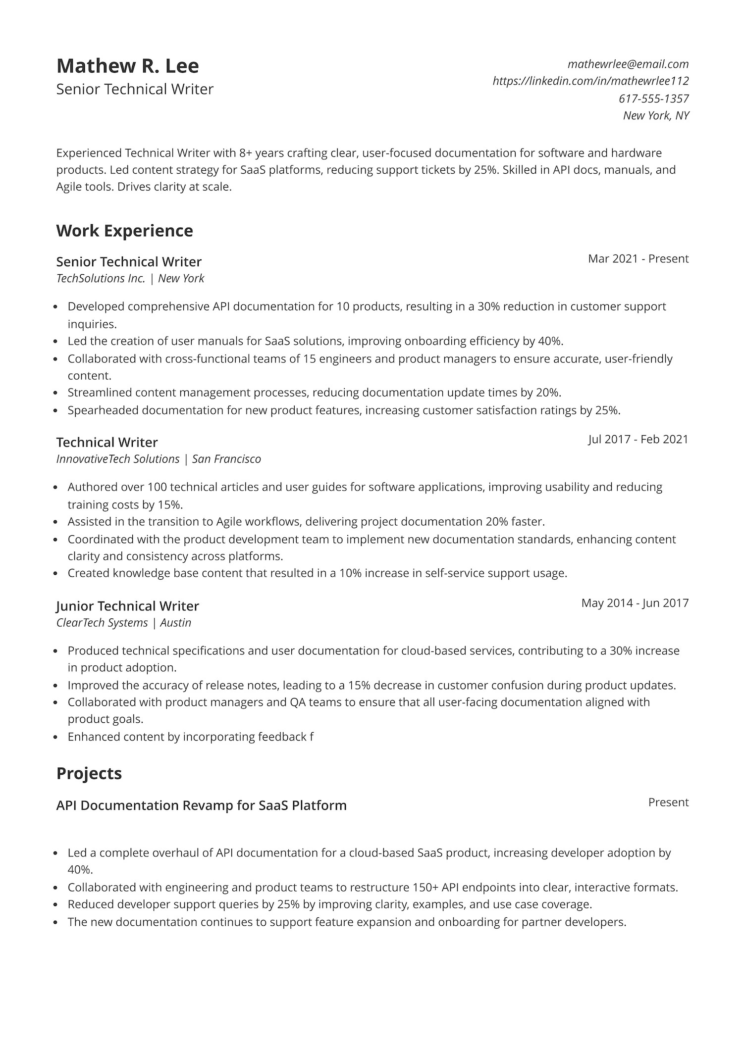 Best Technical Writer Resume Examples & Tips for 2025