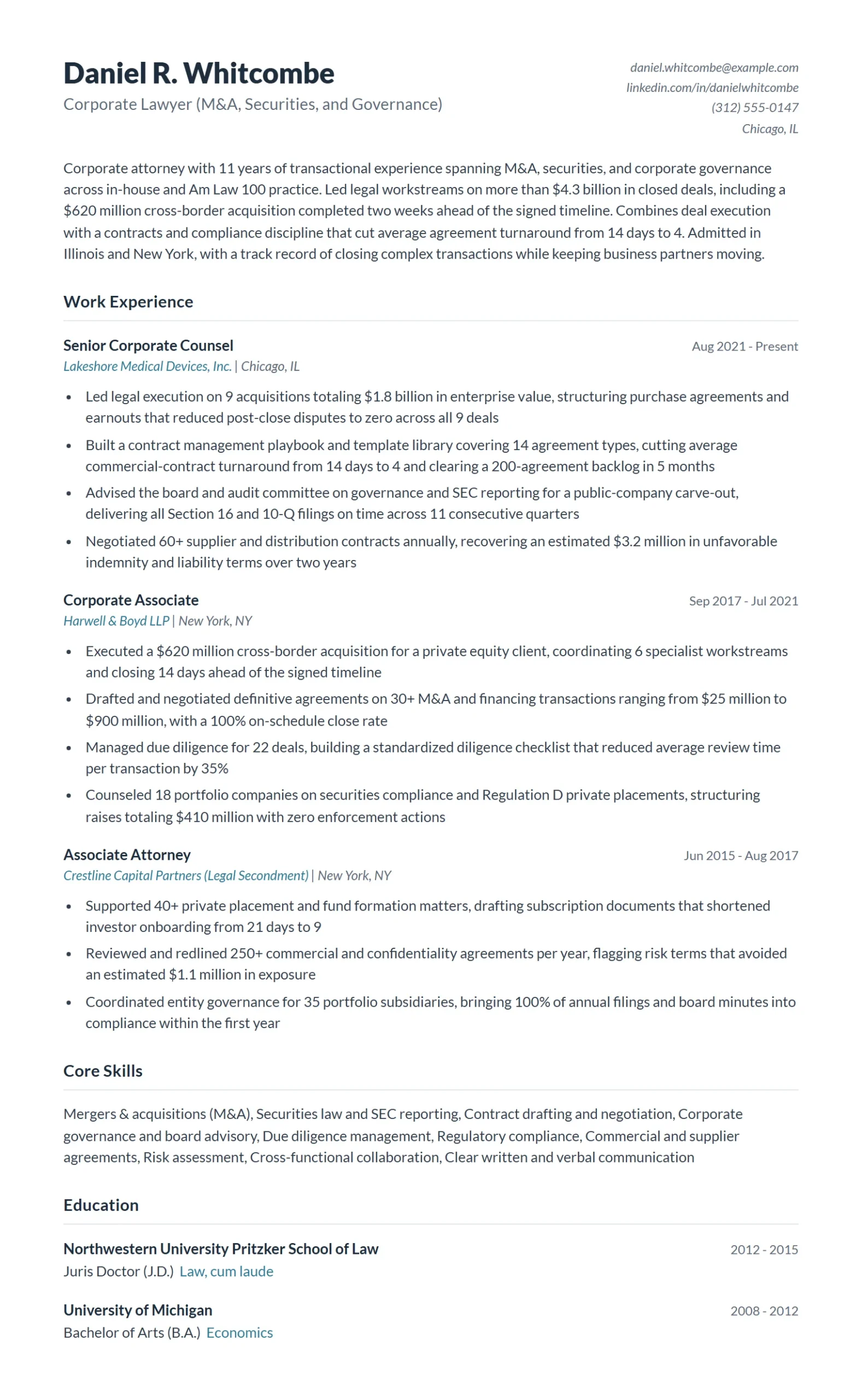 Best Lawyer Resume Examples for 2026