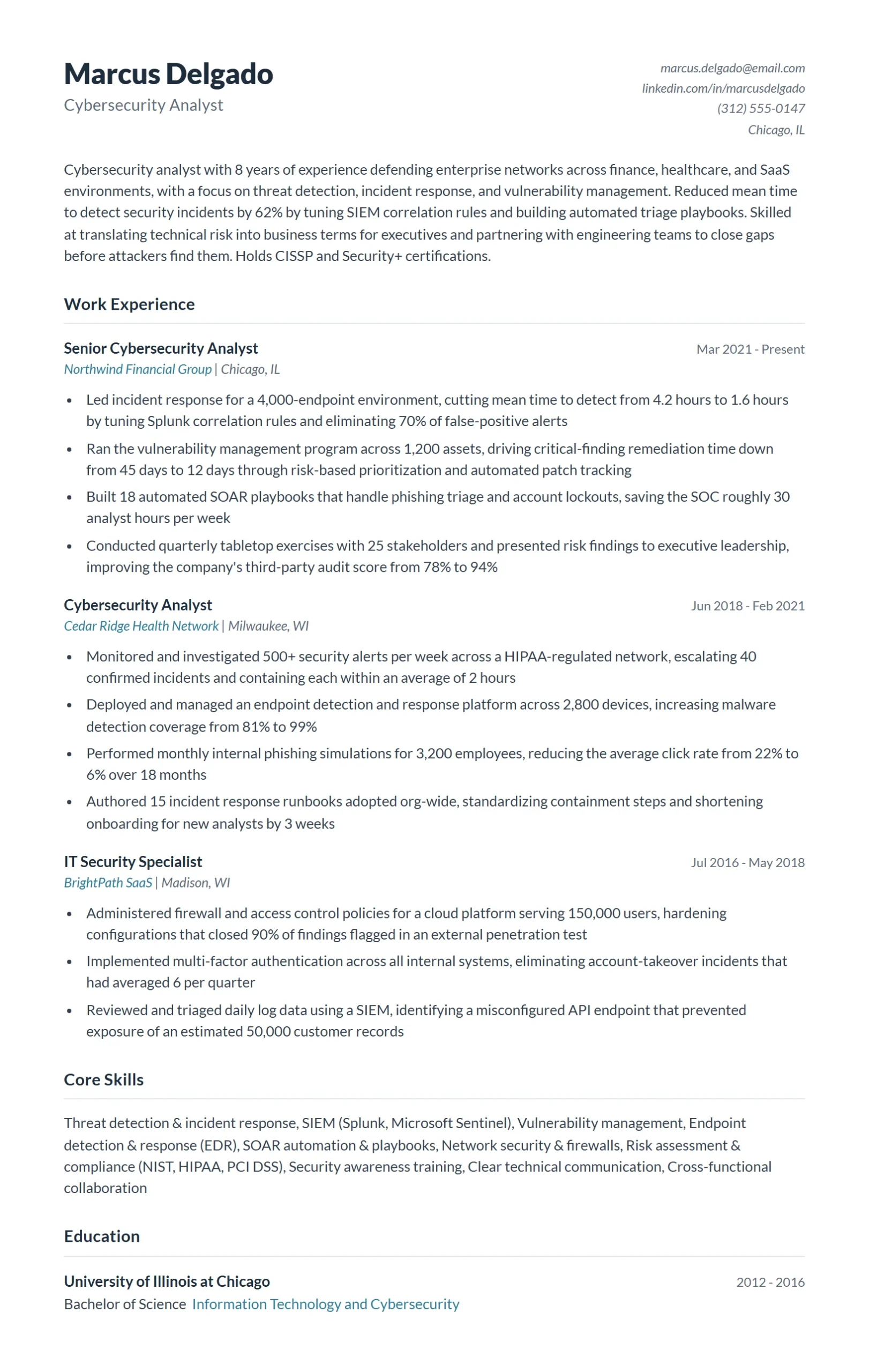 Best Cybersecurity Resume Examples for 2026