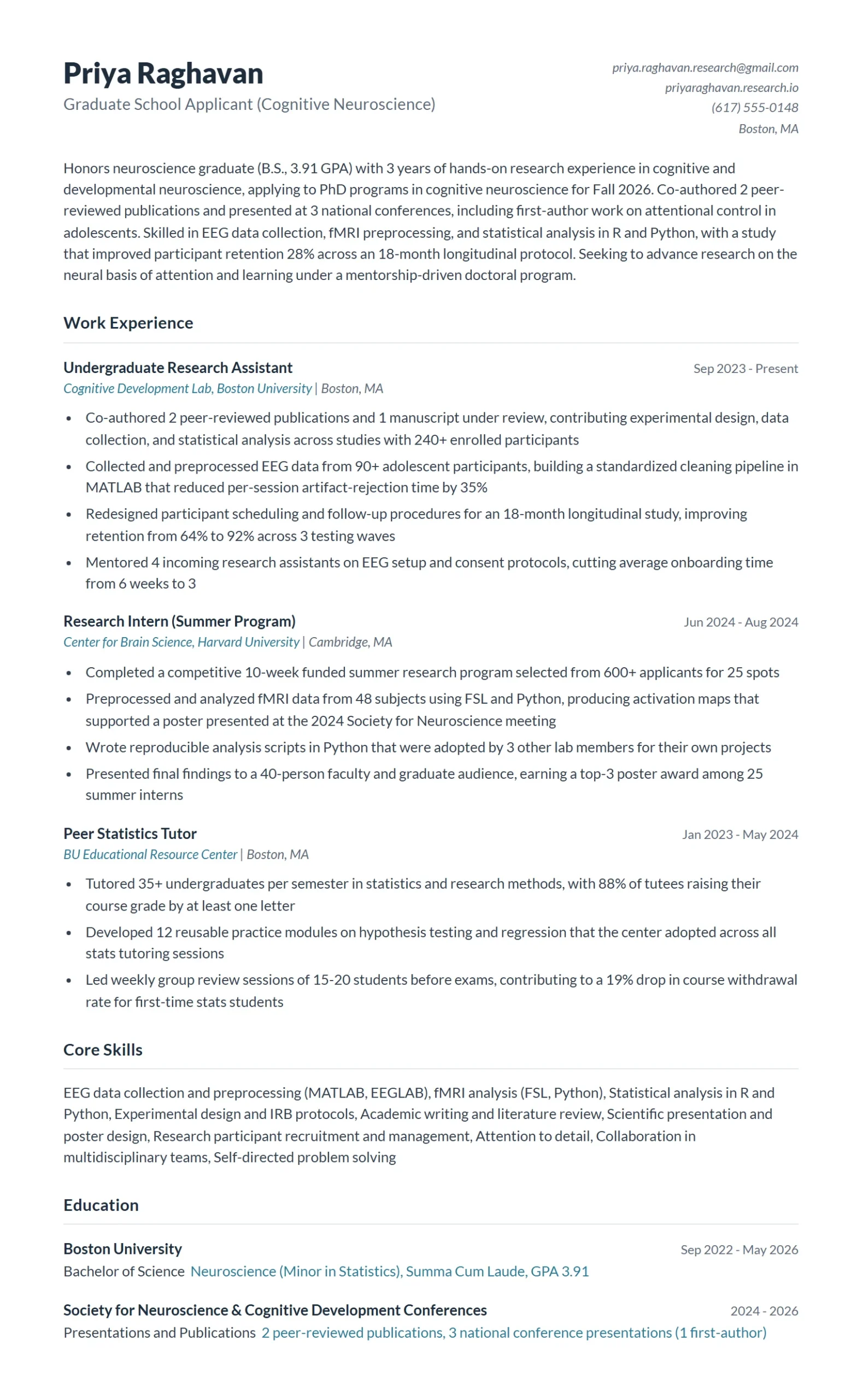 Best Grad School Resume Examples for 2026