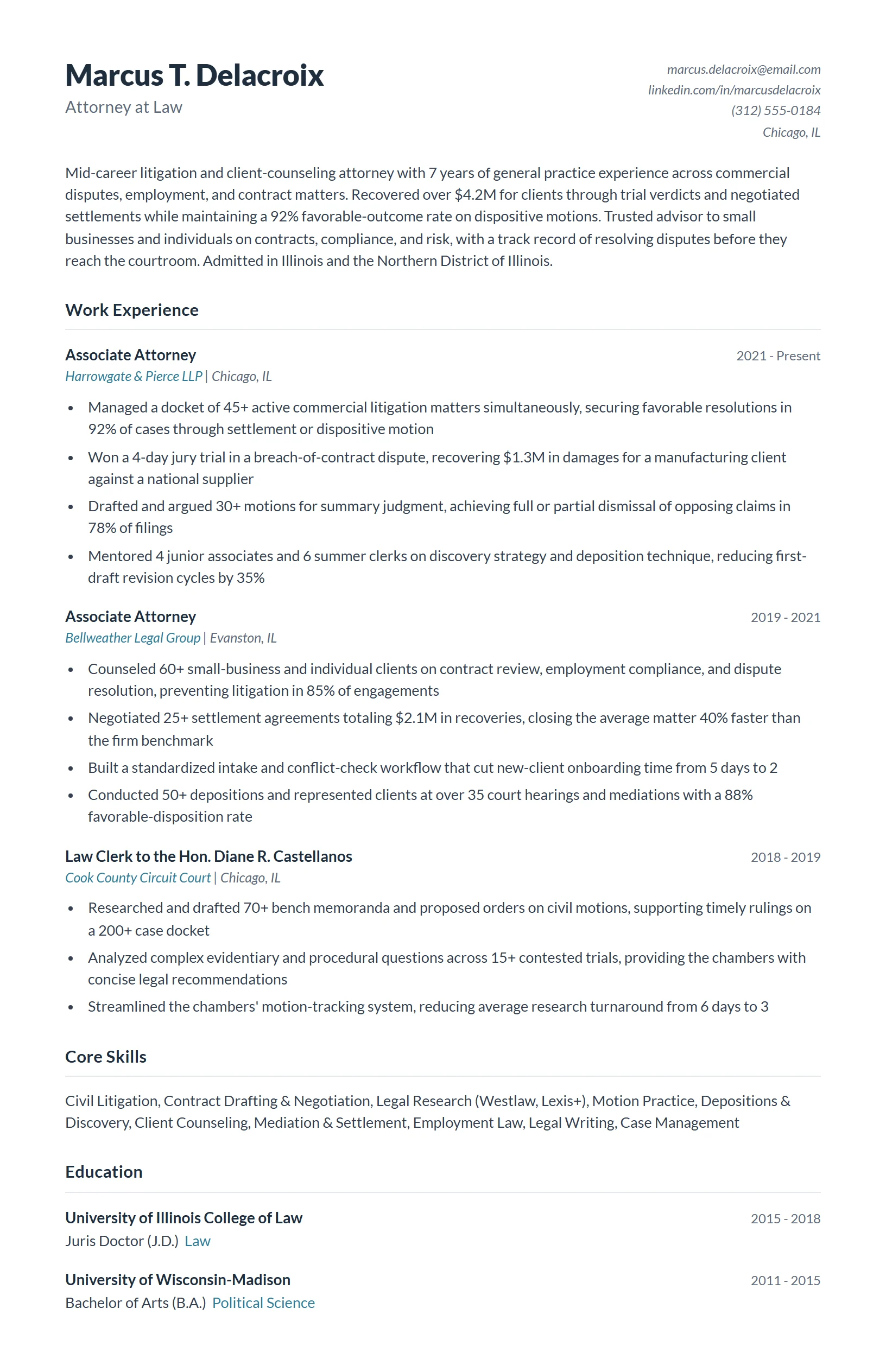 Best Lawyer Resume Examples for 2026