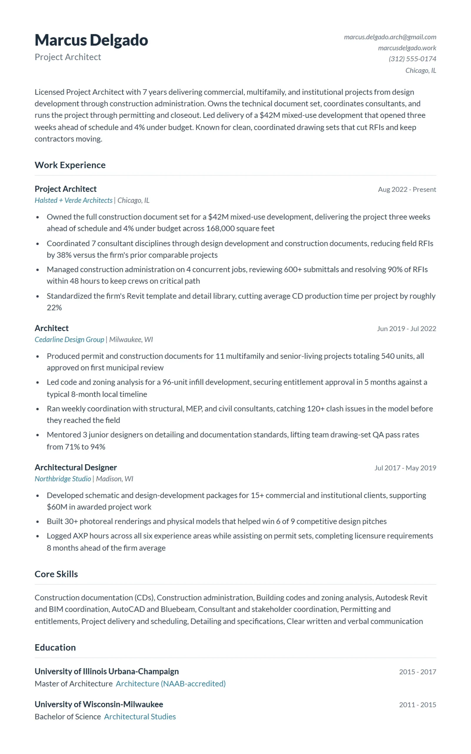 Best Architecture Resume Examples for 2026