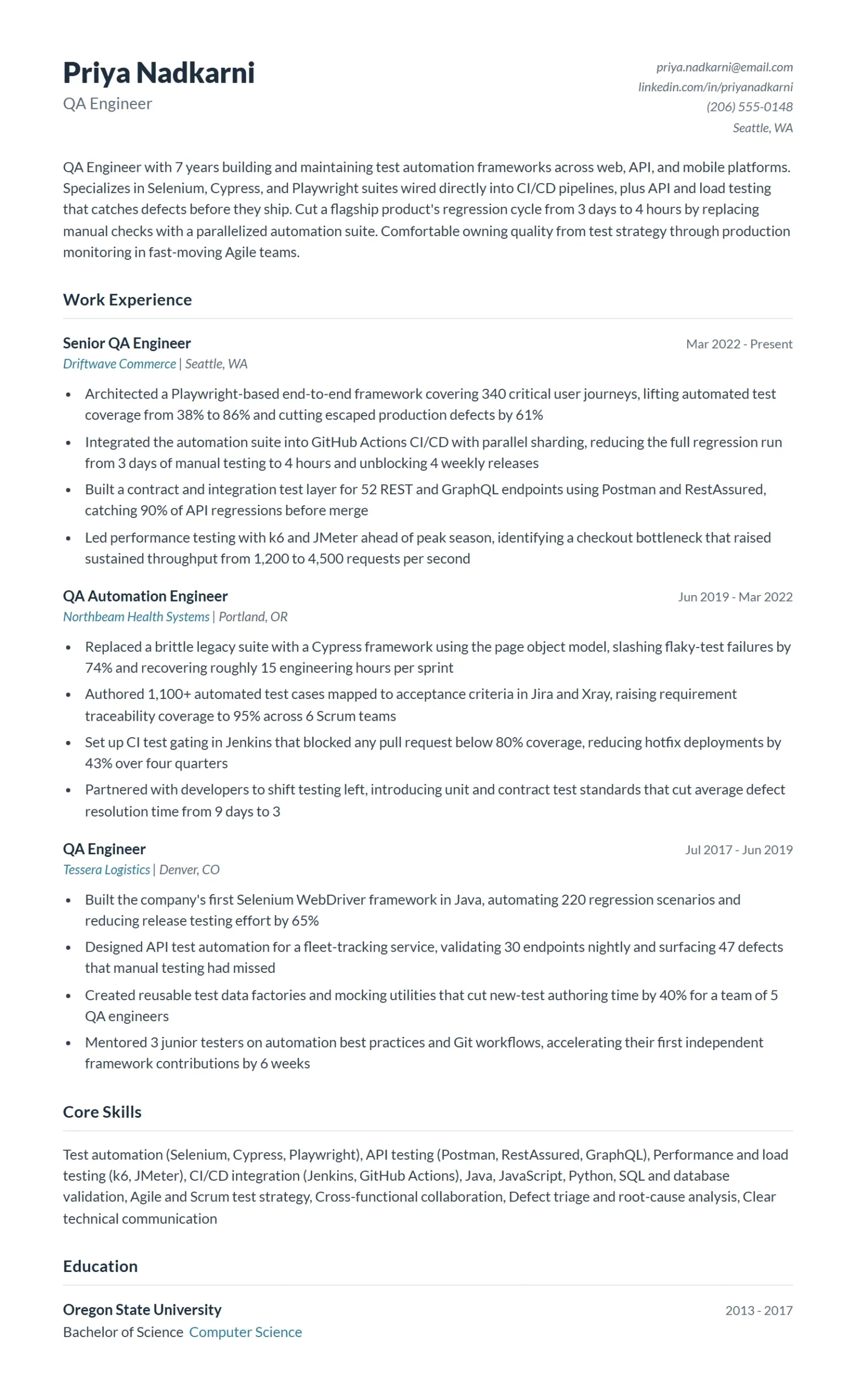 Best QA Analyst Resume Examples for 2026