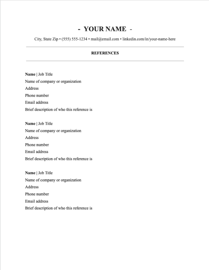 Personal Reference Exles For A Job Interview Infoupdate