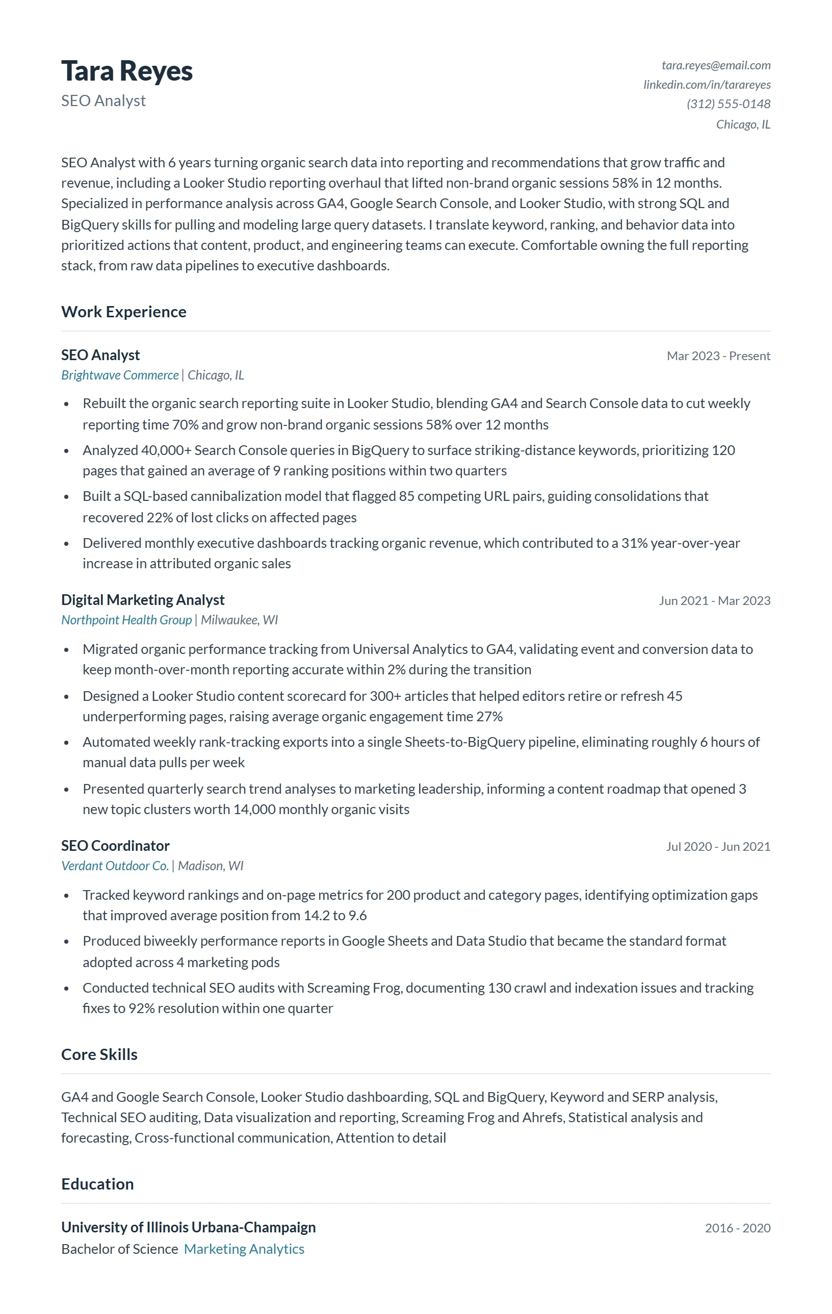Best SEO Specialist Resume Examples for 2026